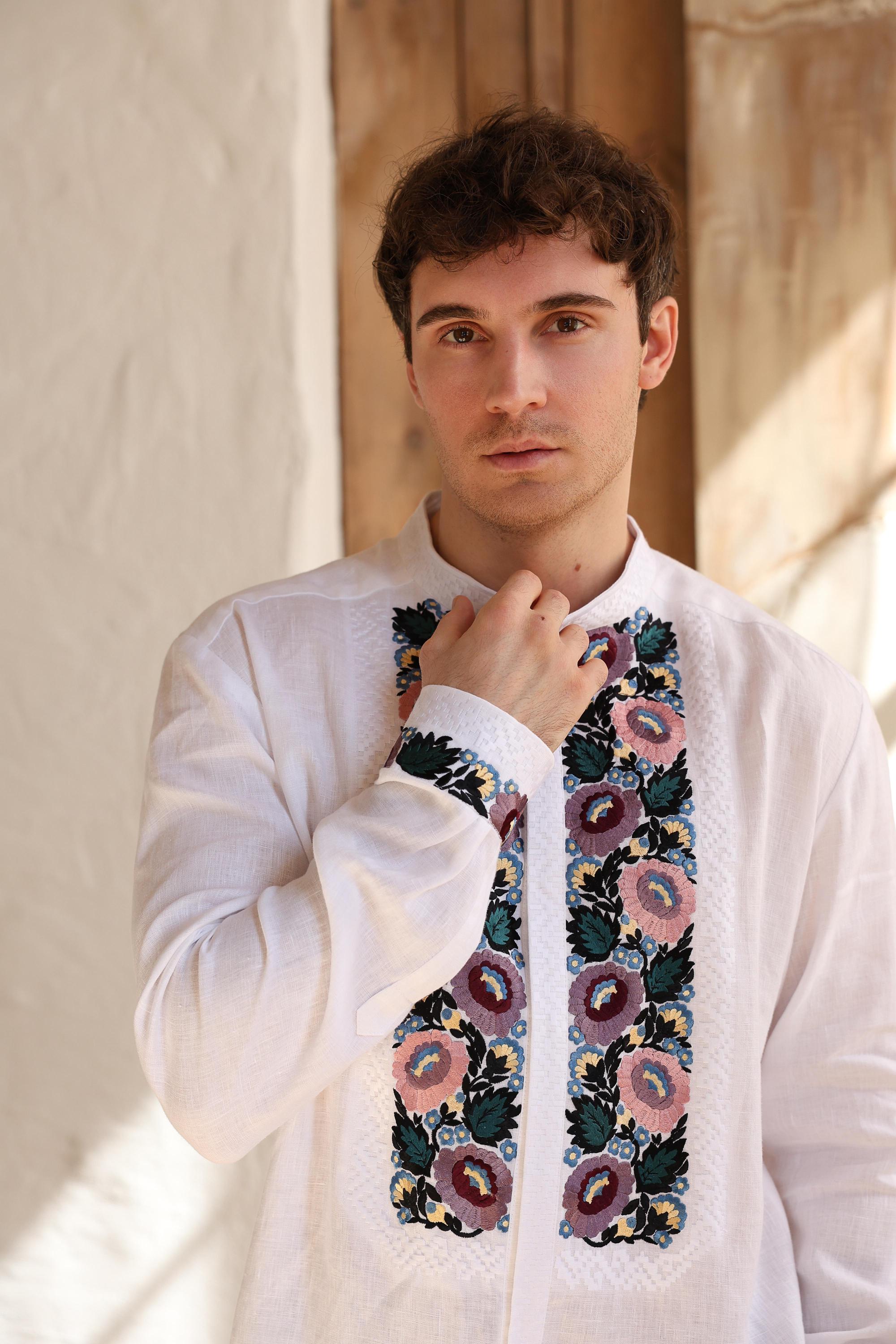 Men's clothing with Ukrainian embroidery and symbolism