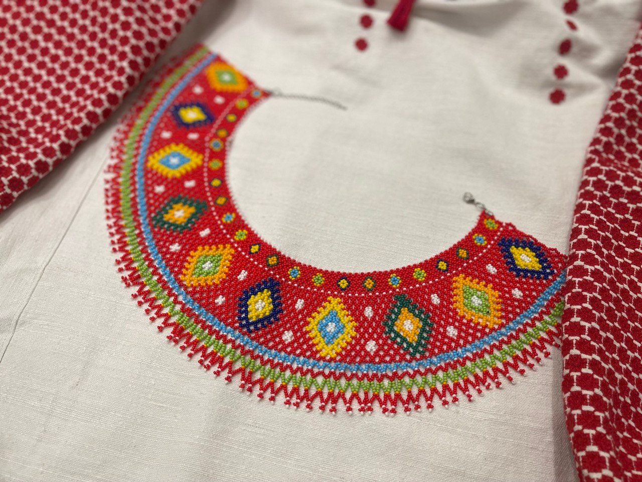 Ukrainian Sylyanka Beaded Collar Necklace | Handmade Bohemian Gerdan J